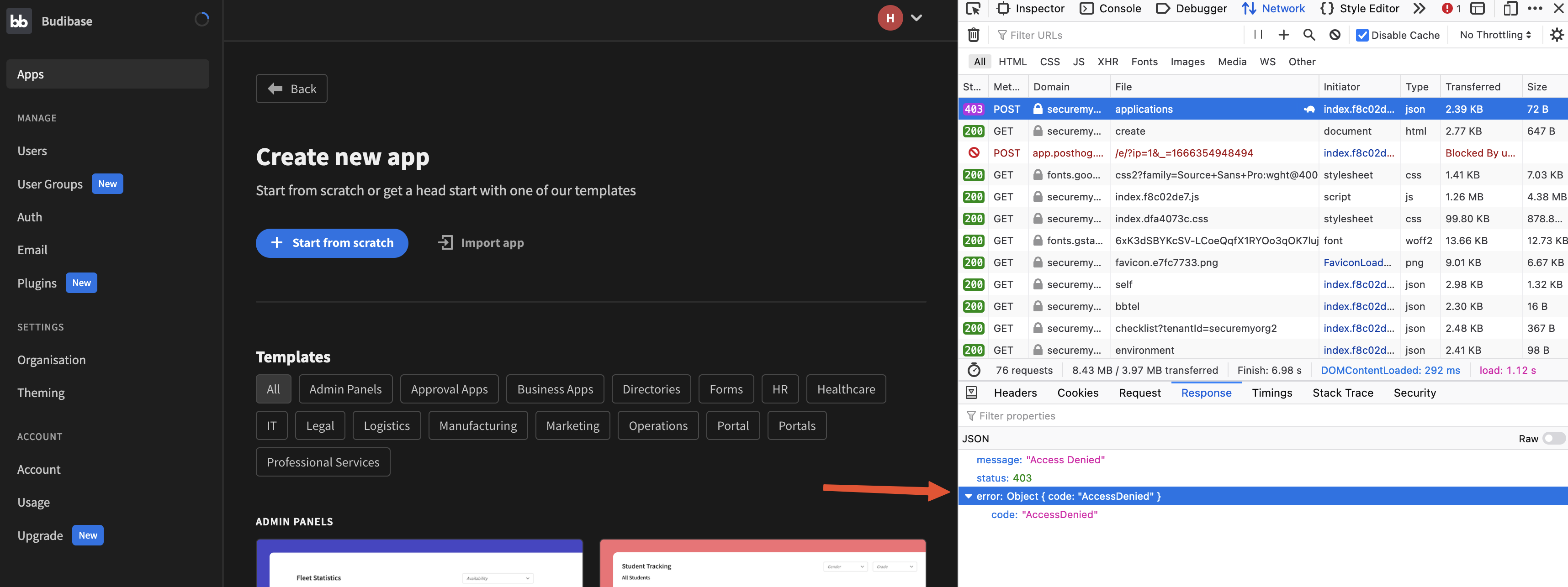 New Account can't create app - Access Denied · Issue #8351 · Budibase/budibase · GitHub