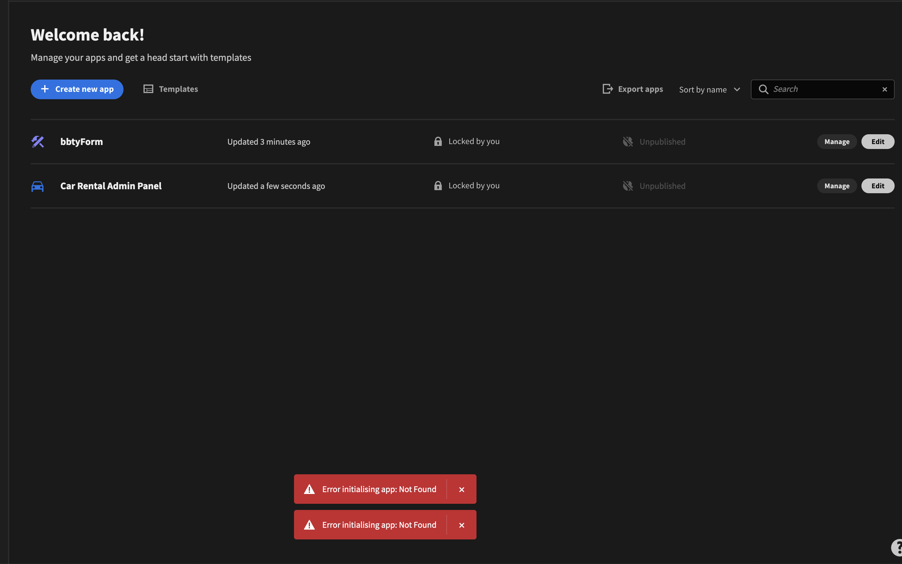 New Account can't create app - Access Denied · Issue #8351 · Budibase/budibase · GitHub
