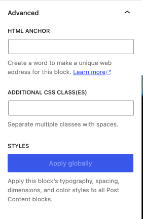 Shorten HTML anchor info text and simplify explanation · Issue #48062 · WordPress/gutenberg · GitHub