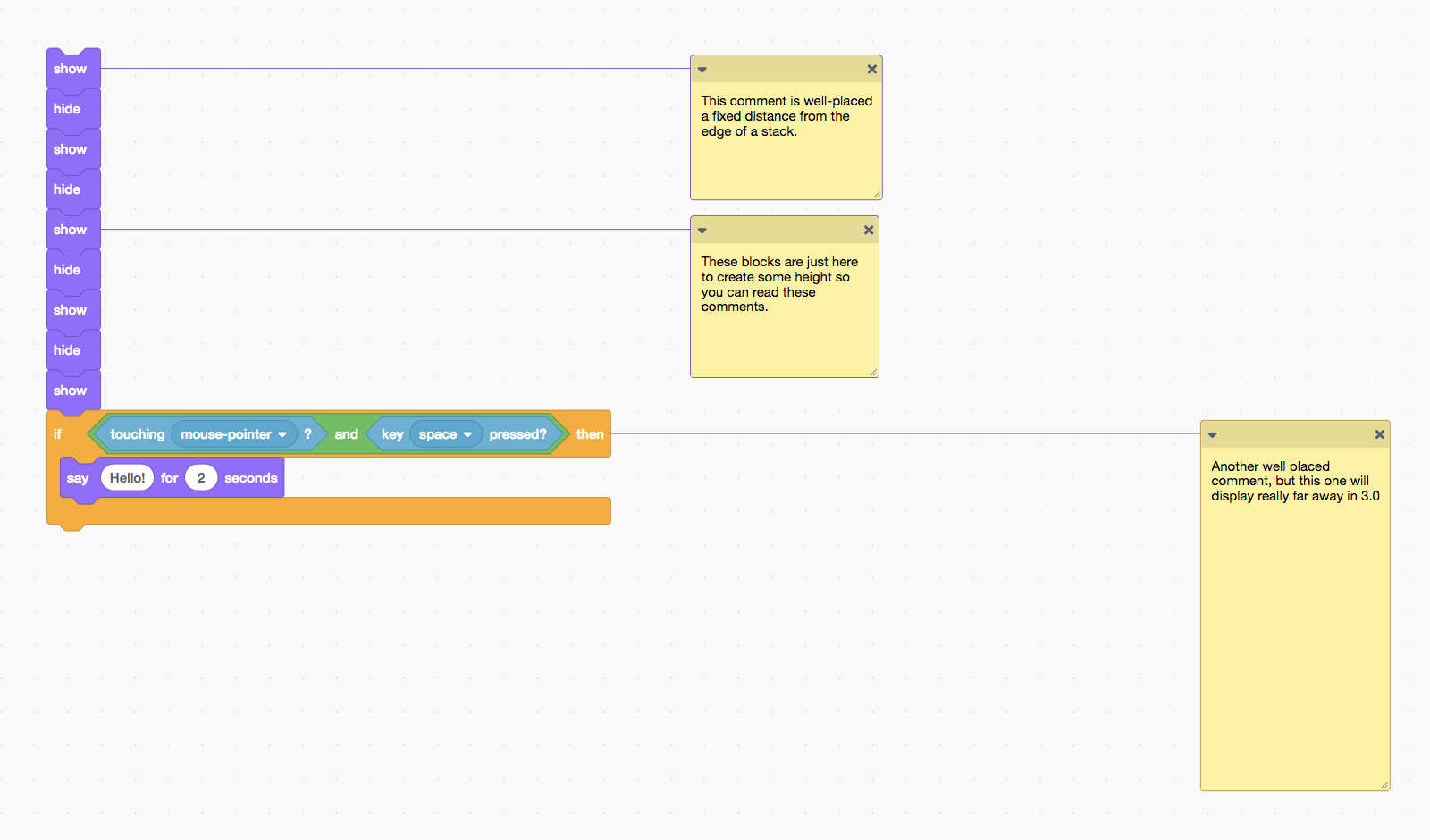 Auto Layout Of Block Comments Positions Comments Really Far From Blocks With Wide Stacks