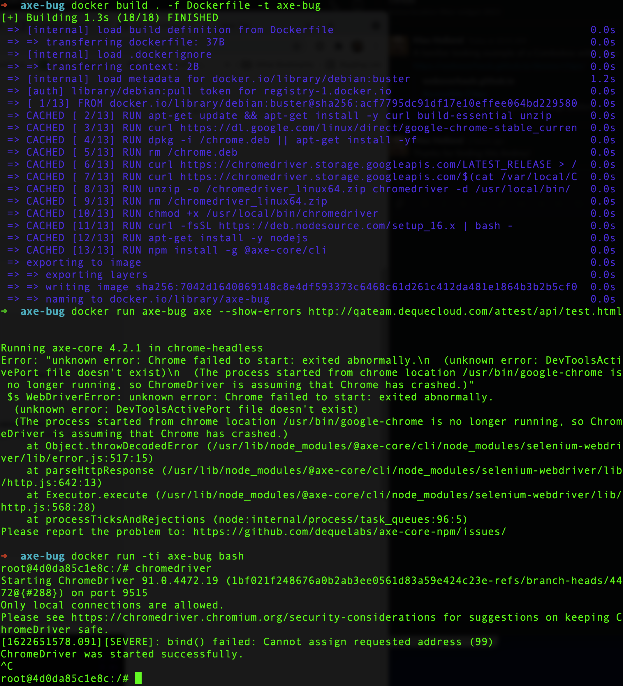Cli Throwing Error With Running Axe Core 420 In Chrome Headless