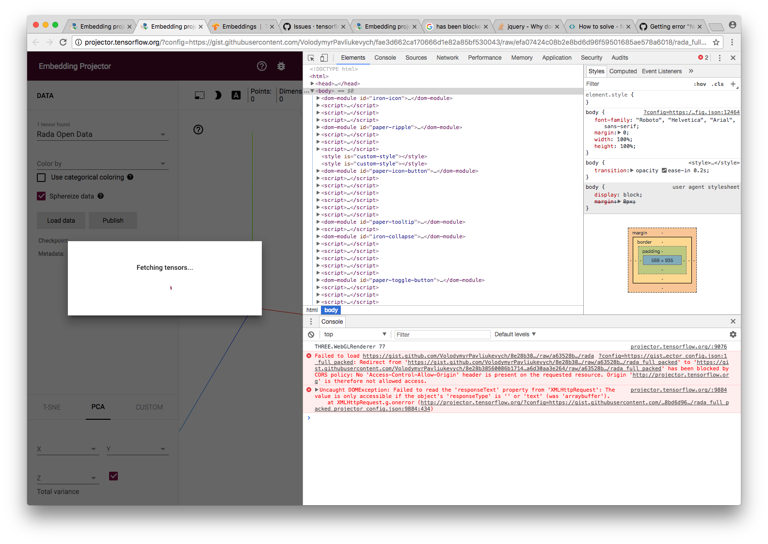 Tensorboard Projector Has Been Blocked By Cors Policy No Access Control Allow Origin · Issue