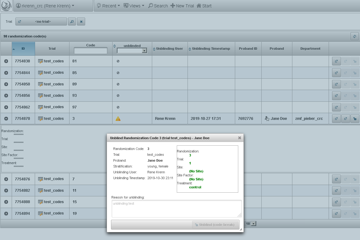 randomization list upload, blinded randomization details and "code break" · Issue #88 ...