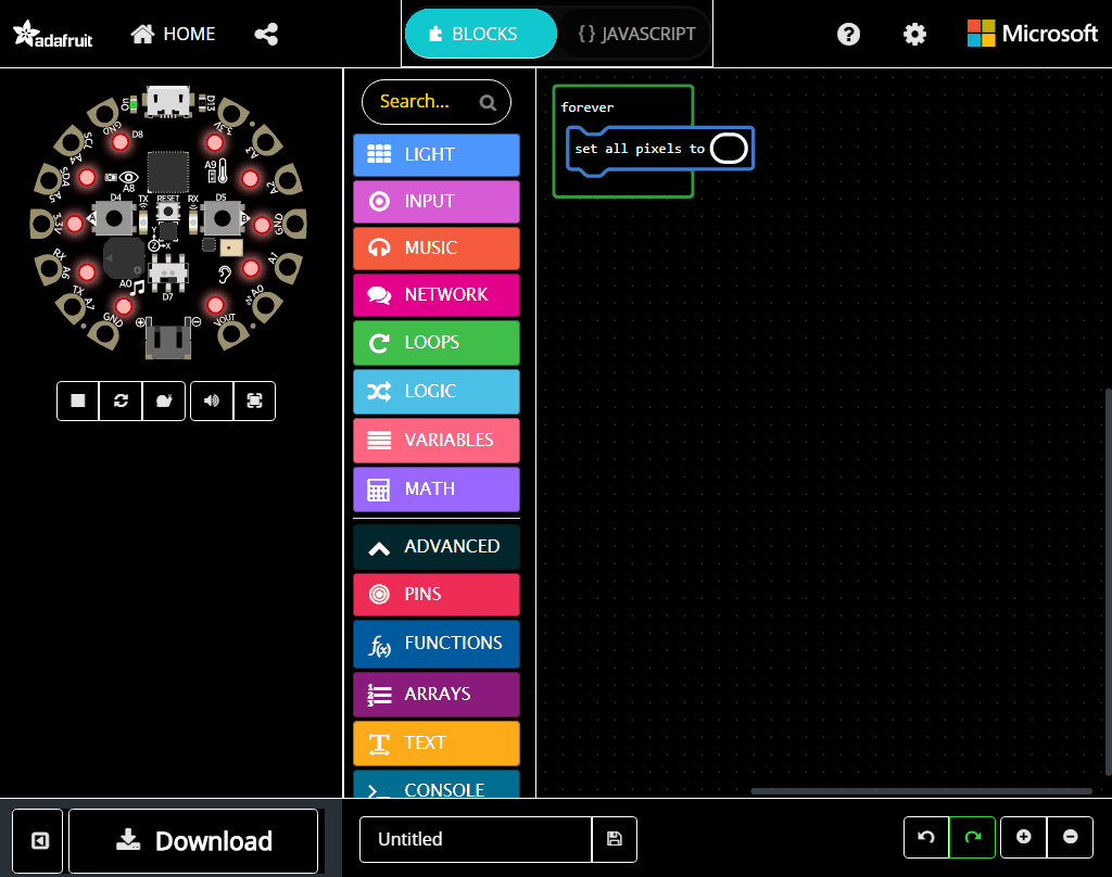 After changed the color of block "set all pixels to ...", the change isn't displayed under "High ...