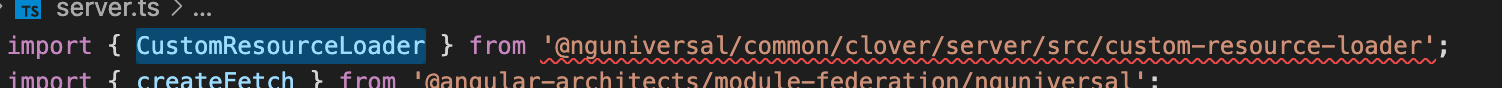Cannot find module '@nguniversal/common/clover/server/src/custom-resource-loader' or its ...