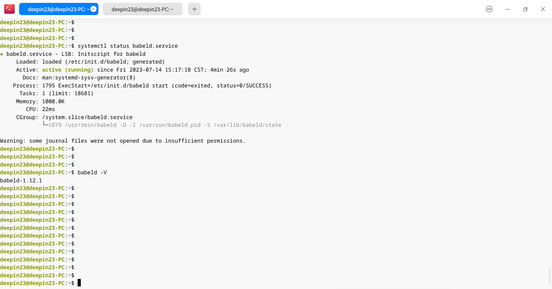 [Deepin Integration]~[V23-Beta2] feat: add package babeld by YukariChiba@deepin-community/babeld ...
