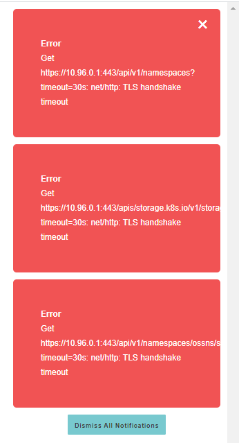 Unknown error Get https://10.96.0.1:443/api/v1/xxxxxx?timeout=30s net/http: TLS handshake ...
