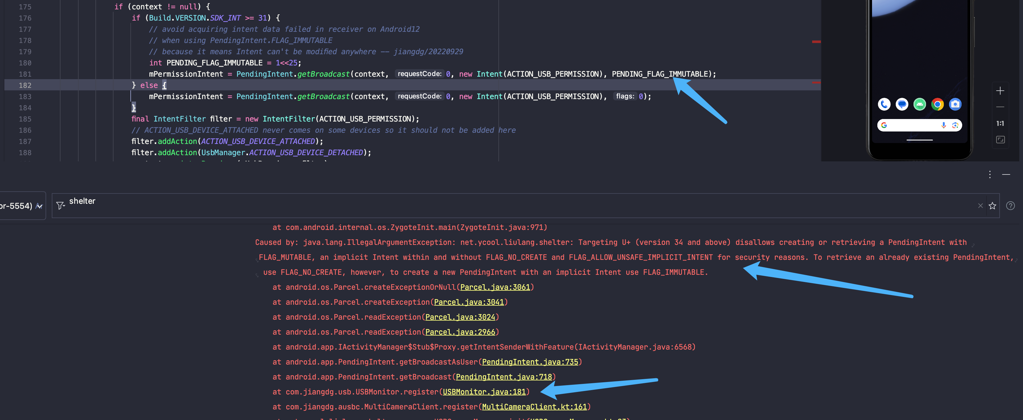 Pending FLAG for Android version 34 and above · Issue #613 · jiangdongguo/AndroidUSBCamera · GitHub