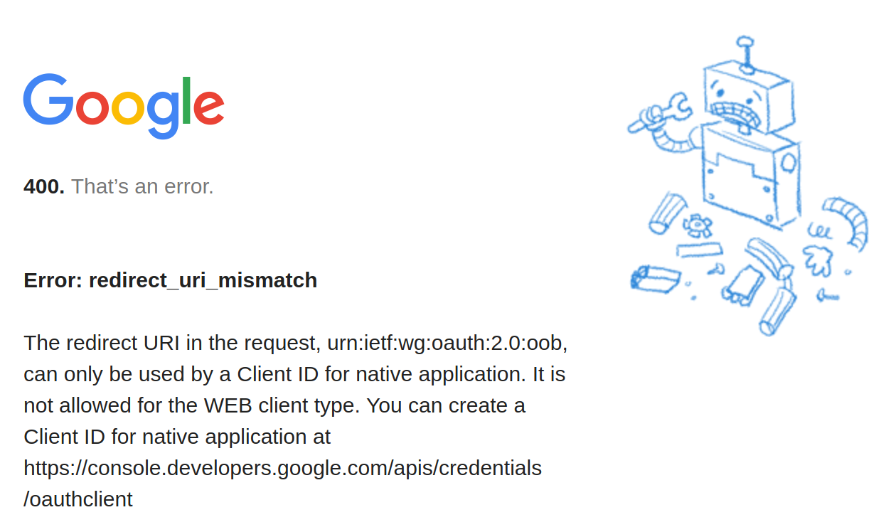 Error 400 when trying to authenticate app · Issue #4 · loke-dev ...