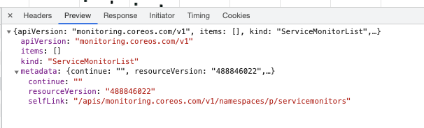 the service monitor for the service creating by the specified workload is not shown on the page ...