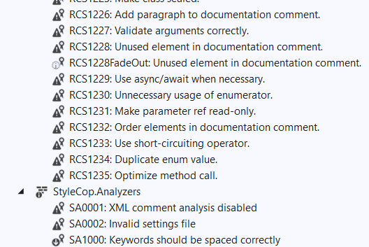 [Roslynator.Analyzers] Rules higher as RCS1235 are not shown in the project-explorer · Issue ...