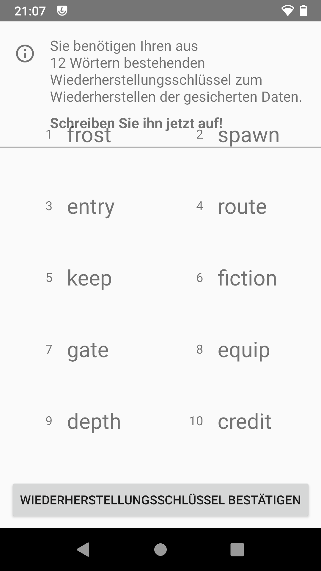 Eleventh and twelfth restore word is not visible · Issue #365 · seedvault-app/seedvault · GitHub