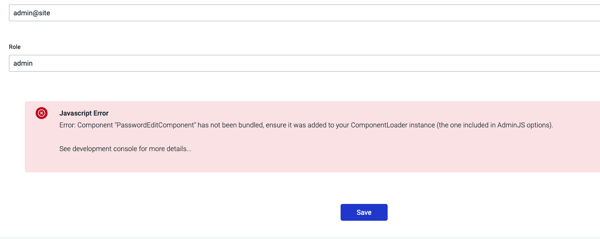 Bug Can Not Edit User Record When Having Password Feature · Issue