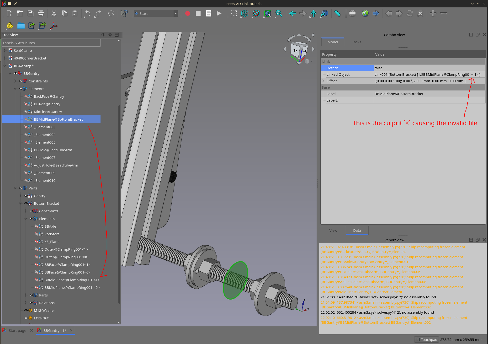Assembly 3 writing invalid XML to Document.xml · Issue #928 · realthunder/FreeCAD_assembly3 · GitHub