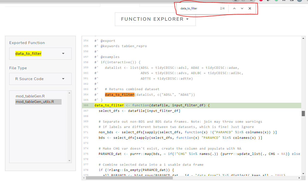 Function Explorer: Auto navigation to highlighted rows · Issue #644 · pharmaR/riskassessment ...