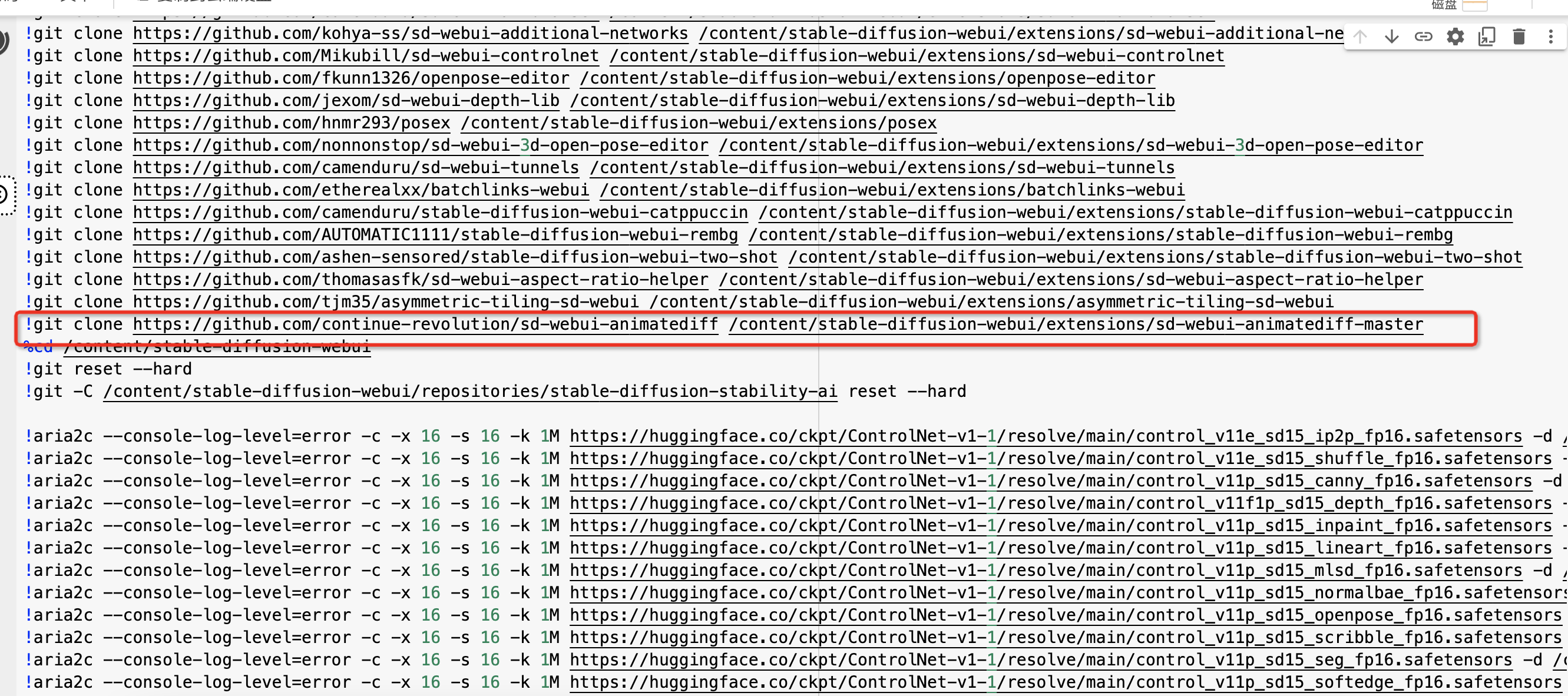 How to setup extensions in colab stable diffusion webui? (failing to setup Animatediff…) · Issue ...