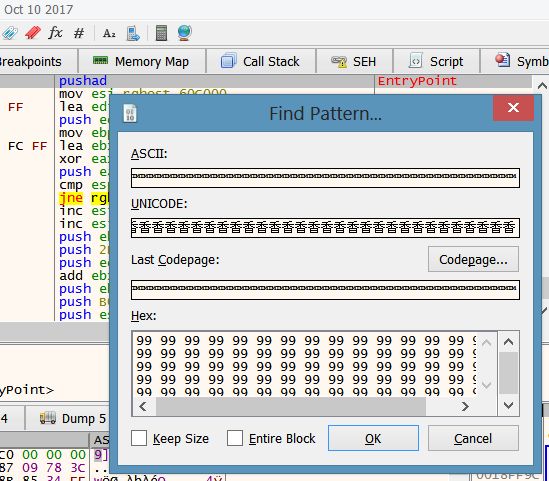 Problems with Pattern Search Window(GUI related) · Issue #1755 · x64dbg/x64dbg · GitHub