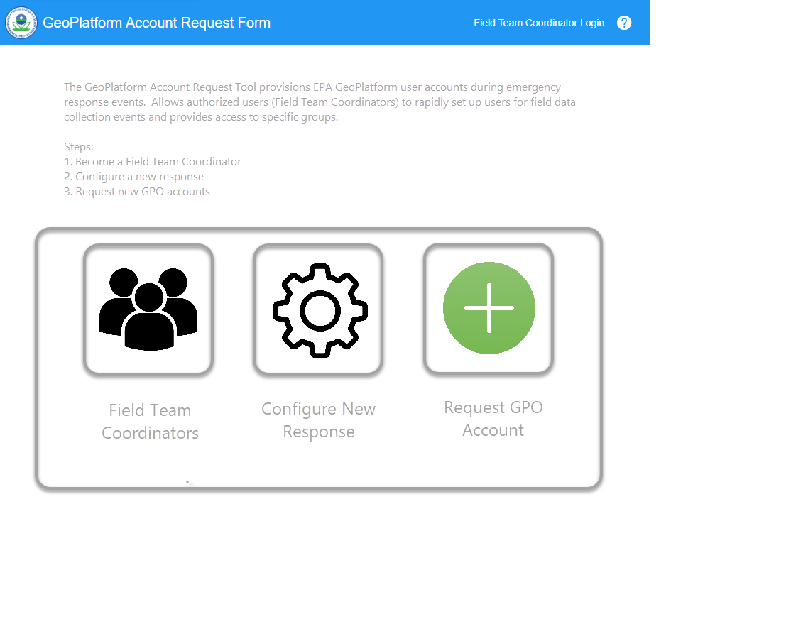 New Landing Page · Issue #9 · USEPA/GeoPlatform-Request-Tool · GitHub