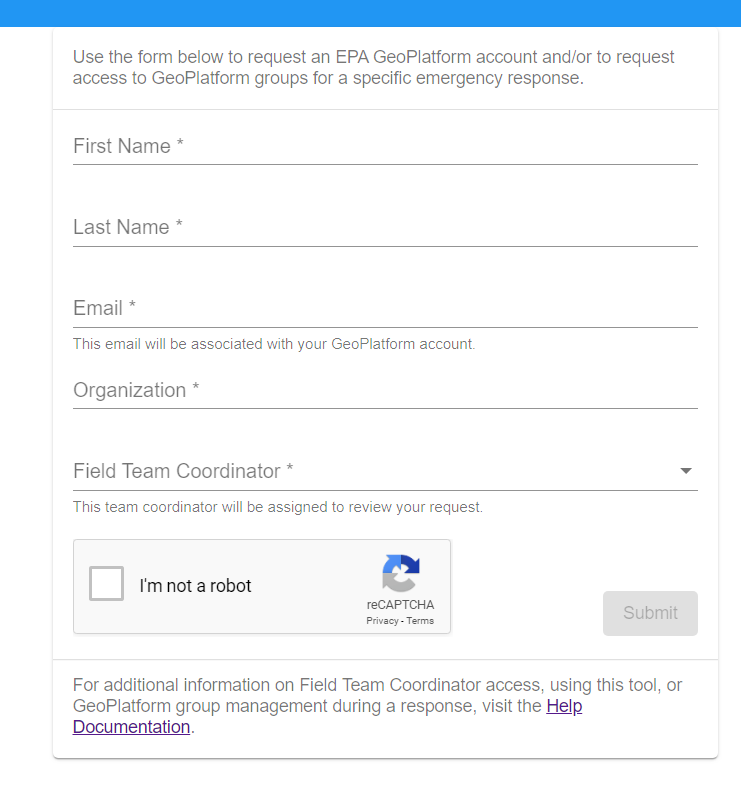 Request GeoPlatform Acct page · Issue #13 · USEPA/GeoPlatform-Request-Tool · GitHub
