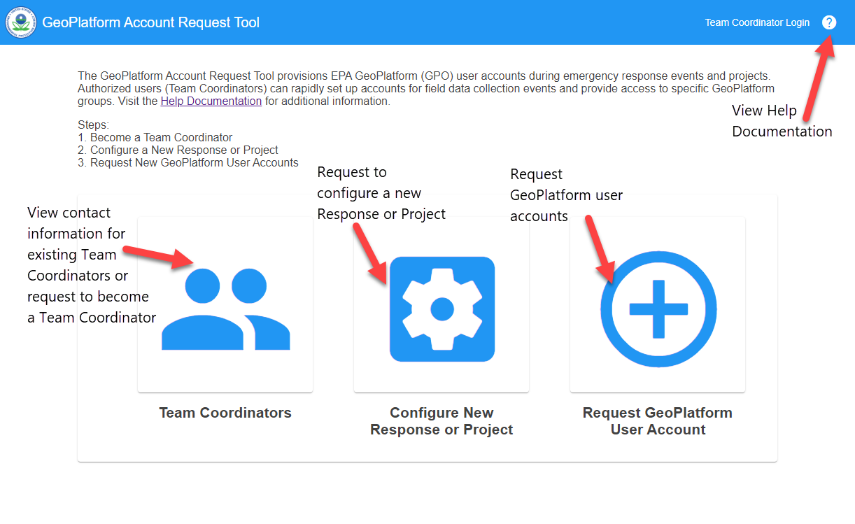 Add hover-over text to home page · Issue #25 · USEPA/GeoPlatform-Request-Tool · GitHub