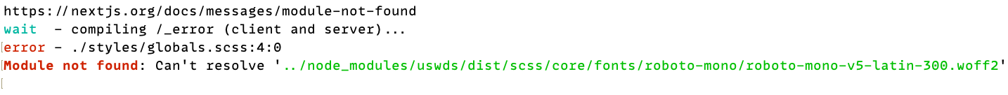 USWDS - Bug: CSS loader shows module not found · Issue #5033 · uswds/uswds · GitHub