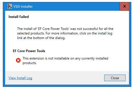 Can't install to VS 2019 · Issue #1774 · ErikEJ/EFCorePowerTools · GitHub