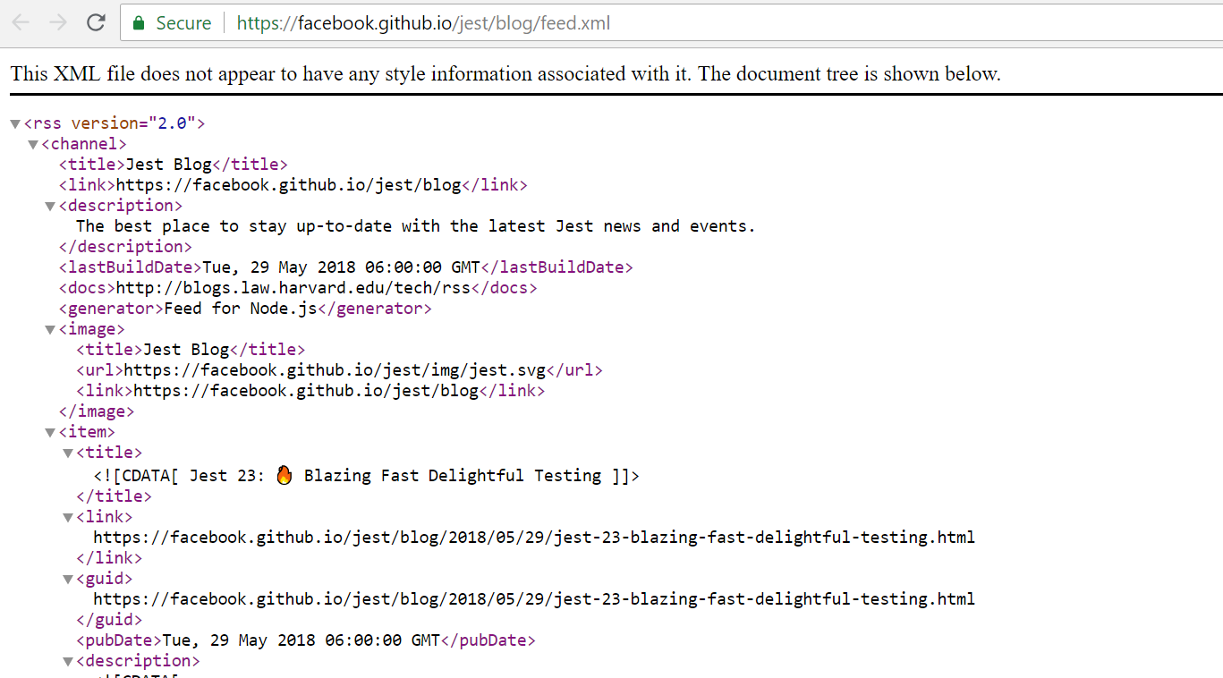Wrong feed URLs on the public web · Issue #6418 · jestjs/jest · GitHub