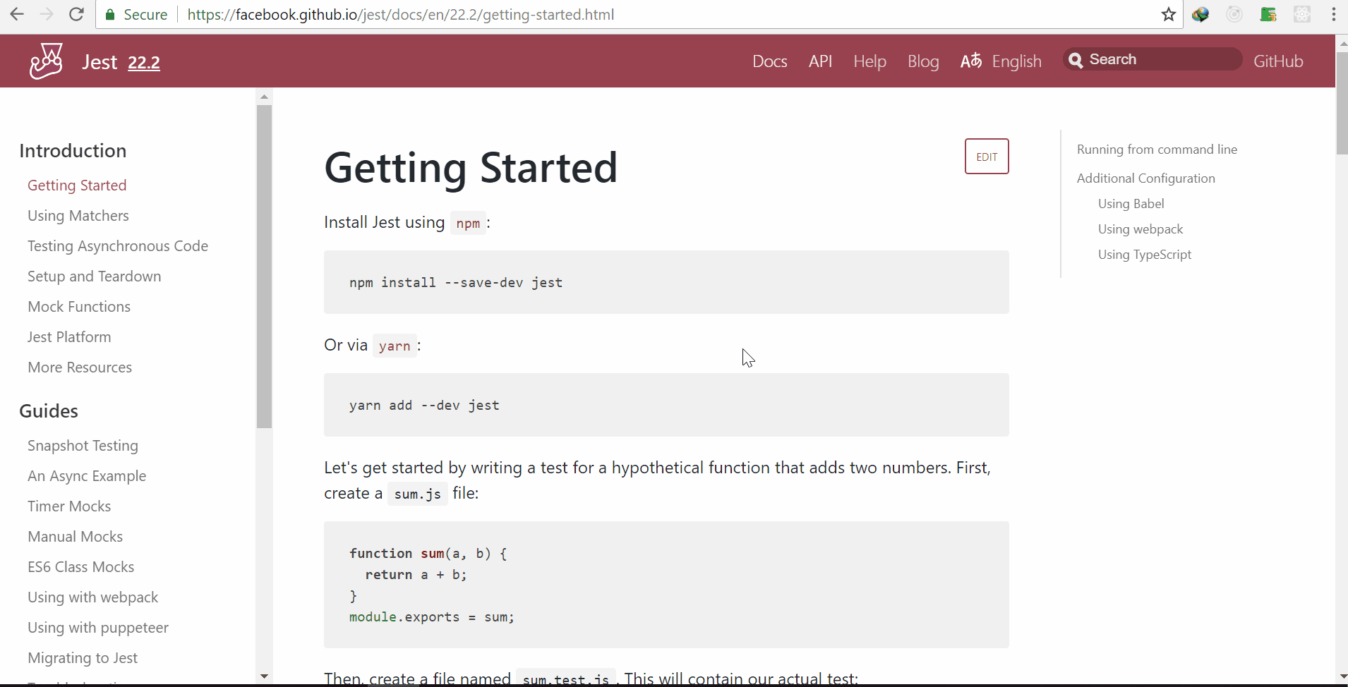 Website docsearch according to current language & version · Issue #6531 · jestjs/jest · GitHub