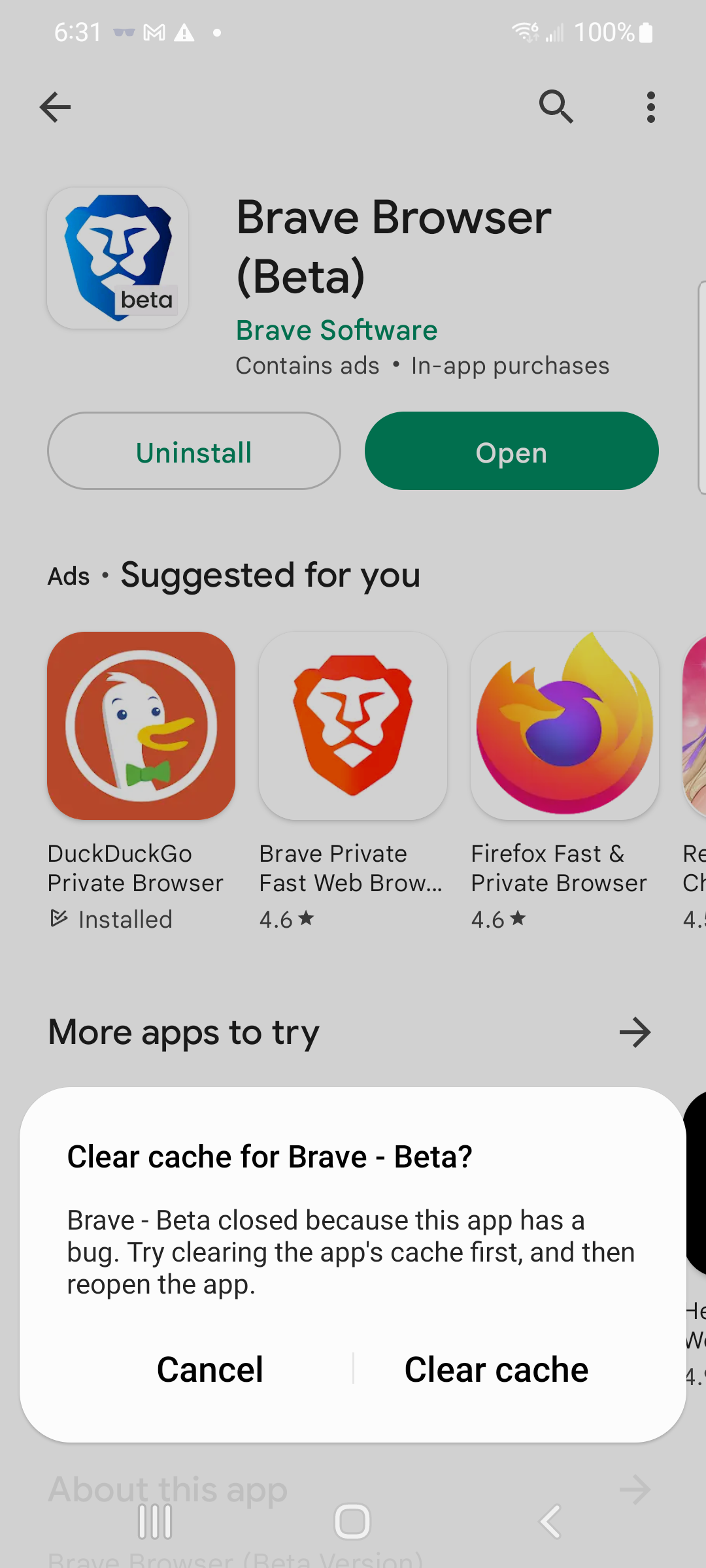App crash when searching on normal tab after private tab · Issue #27572 · brave/brave-browser ...