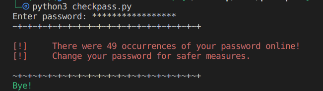 GitHub - GabrielKuka/CheckPass: Check if your password has been leaked online.
