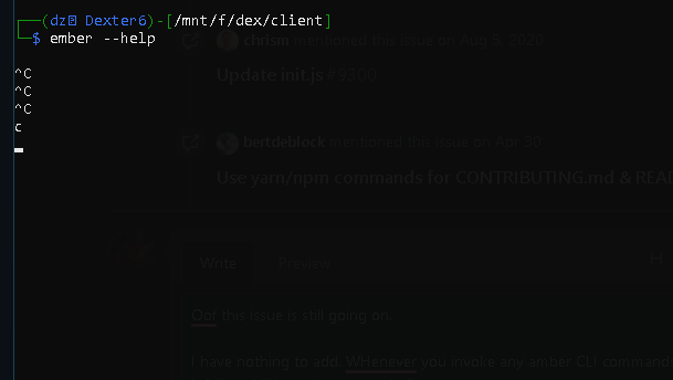 Sending intr (ctrl + c / interrupt) to ember serve doesn't fully terminate the app · Issue #8969 ...