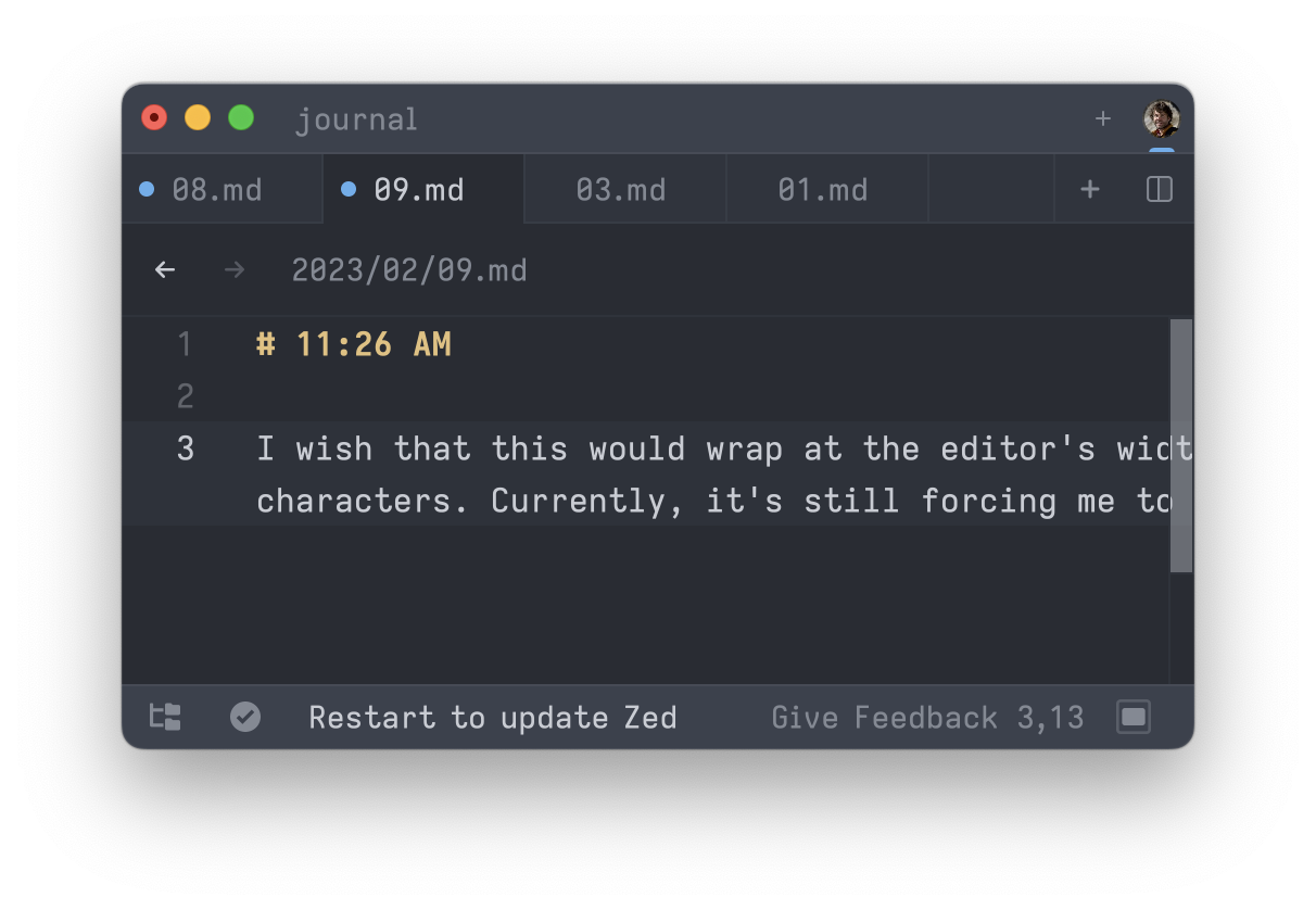 Soft-wrap at editor's width if editor is narrower than the preferred line length · Issue #5928 ...