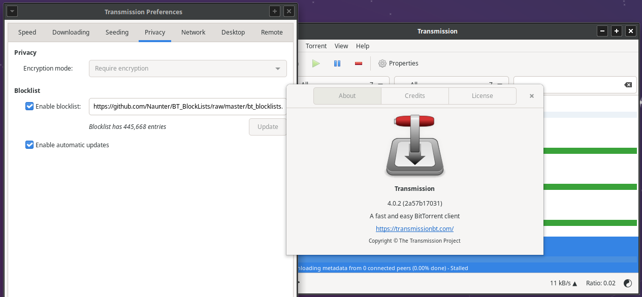 Multiple Blocklists on Trasmission 4.0 · transmission transmission ...