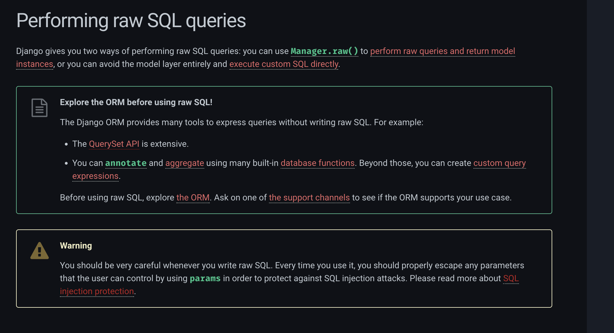 Warning admonitions too bright in dark mode · Issue #1313 · django/djangoproject.com · GitHub