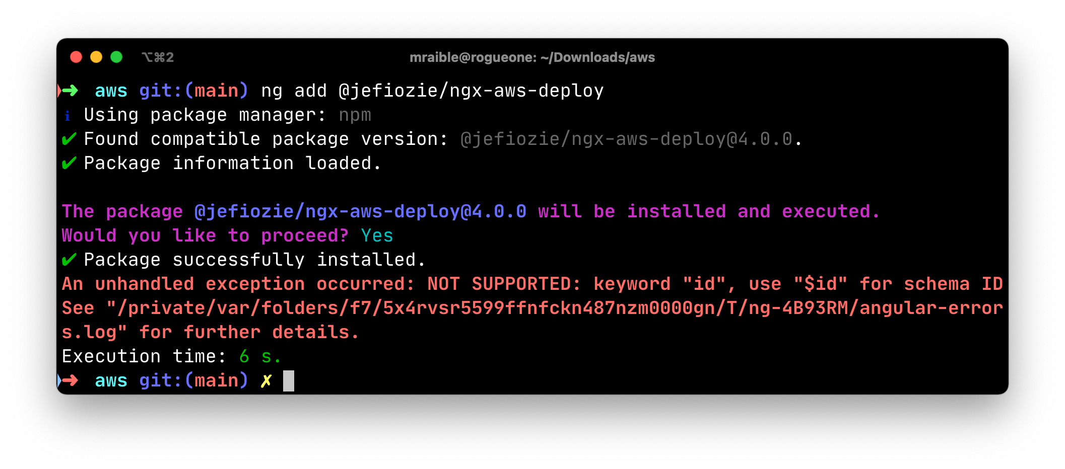 NOT SUPPORTED: keyword "id", use "$id" for schema ID · Issue #401 · Jefiozie/ngx-aws-deploy · GitHub