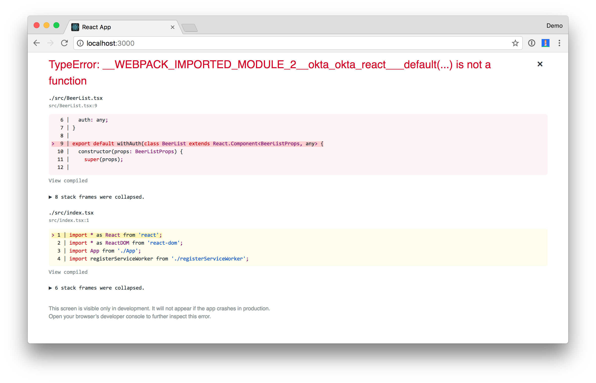 Okta React Doesnt Work With Typescript · Issue 58 · Oktaokta Oidc Js · Github