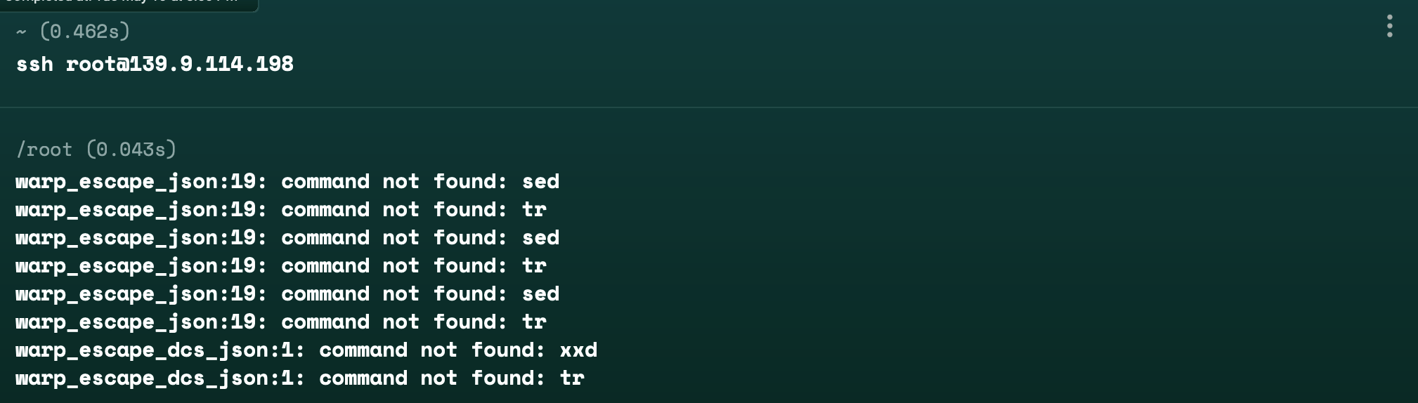 Wrap SHH Wrapper start error · Issue #1324 · warpdotdev/Warp · GitHub