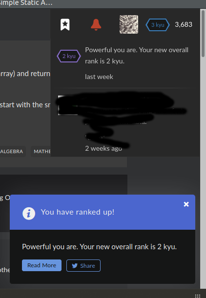 Outdated notification should be removed · Issue #2015 · codewars/codewars.com · GitHub