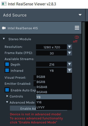 cannot get intrinsics for infrared stream · Issue #921 · IntelRealSense/librealsense · GitHub