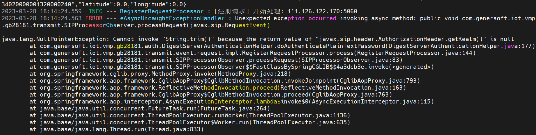 设备注册时wvp报错 · Issue #799 · 648540858/wvp-GB28181-pro · GitHub