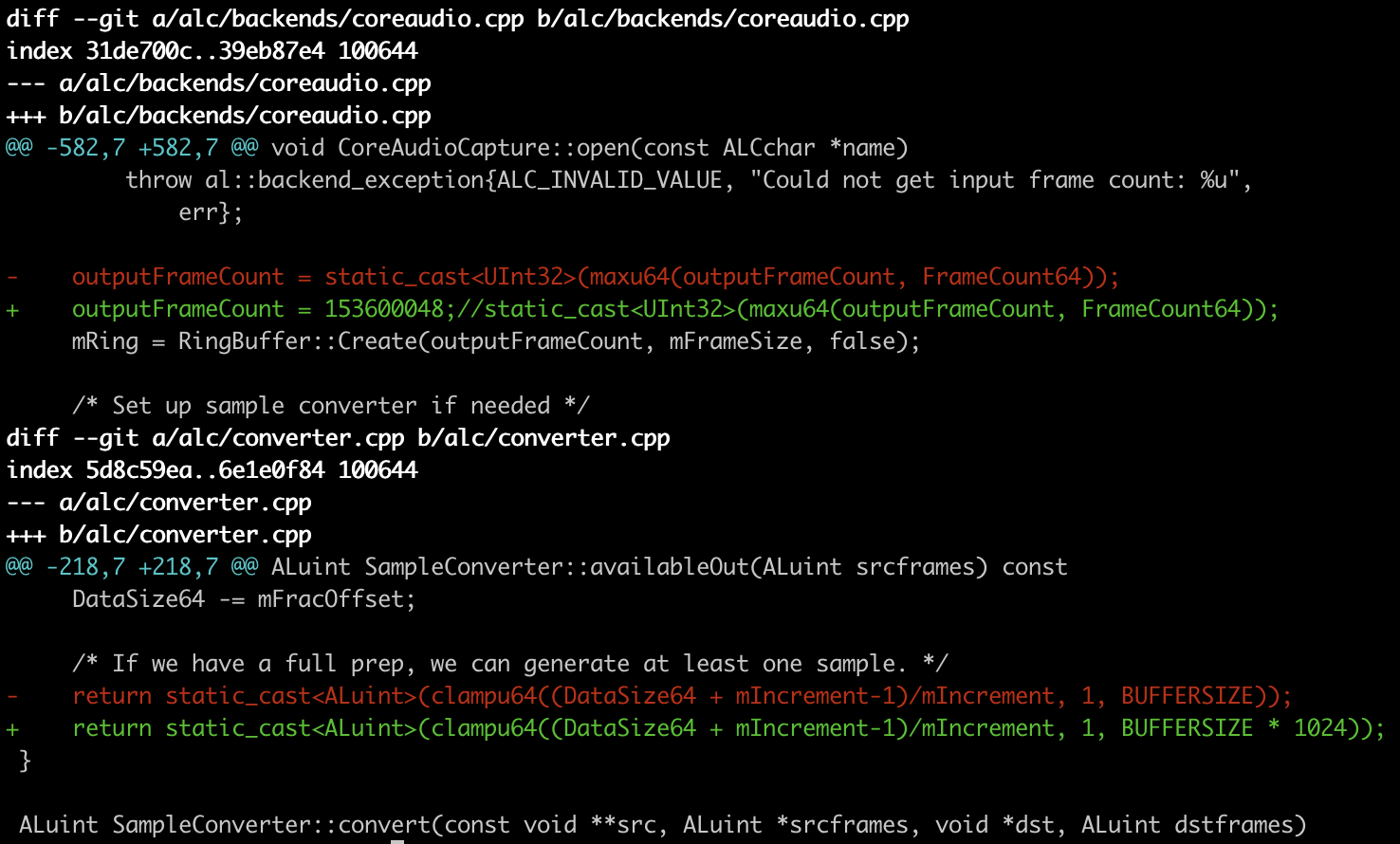 Capture regression on macOS (1.19 fine, 1.20.1 and after bad). · Issue #495 · kcat/openal-soft ...