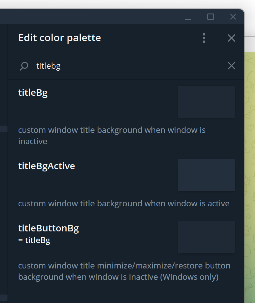 Telegram doesn't respect title bar accent color settings on Windows 11 · Issue #25263 ...