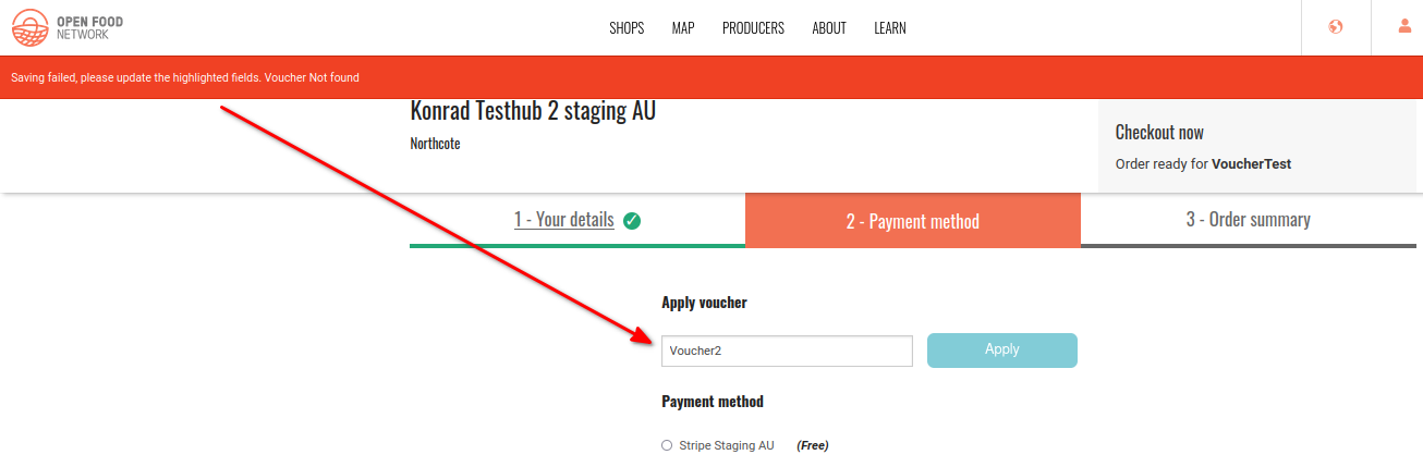 [Vouchers] No red highlighting of voucher code when code can't be found ...