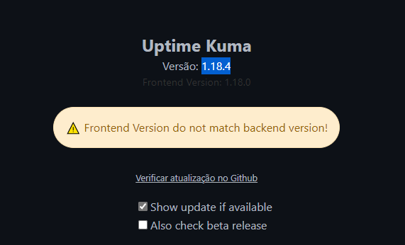 Frontend Version do not match backend version! · Issue #2213 · louislam/uptime-kuma · GitHub
