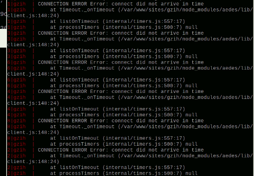 [question] After a reboot, I get many "CONNECTION ERROR Error: connect did not arrive in time ...