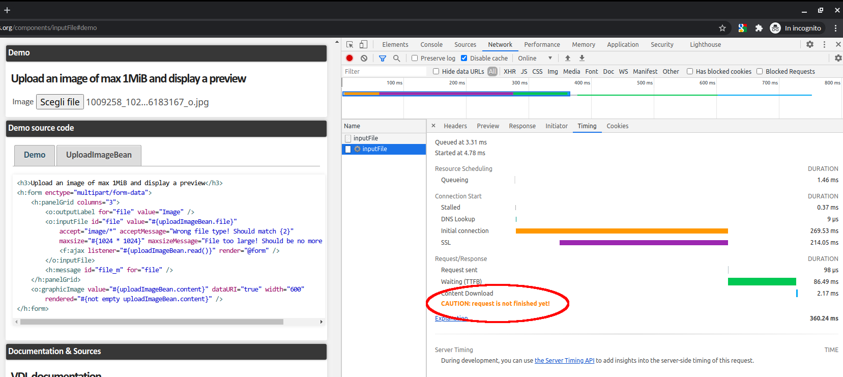 o:inputFile + f:ajax showcase not working · Issue #611 · omnifaces/omnifaces · GitHub