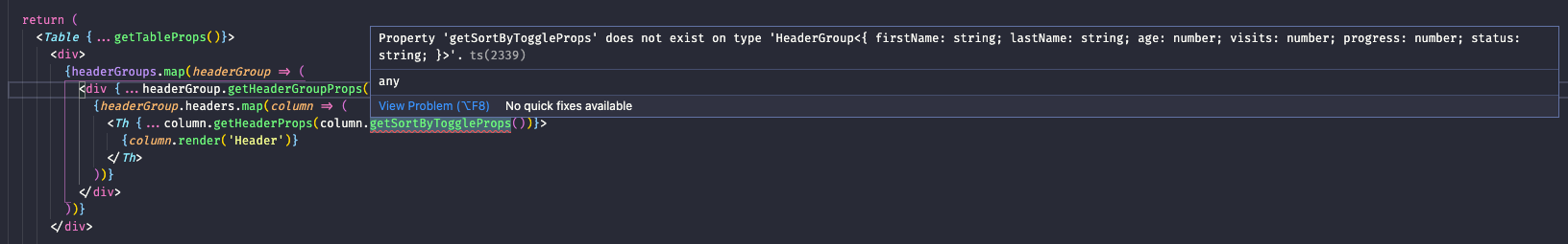 (TypeScript) Type definitions are incomplete for sortable tables ...