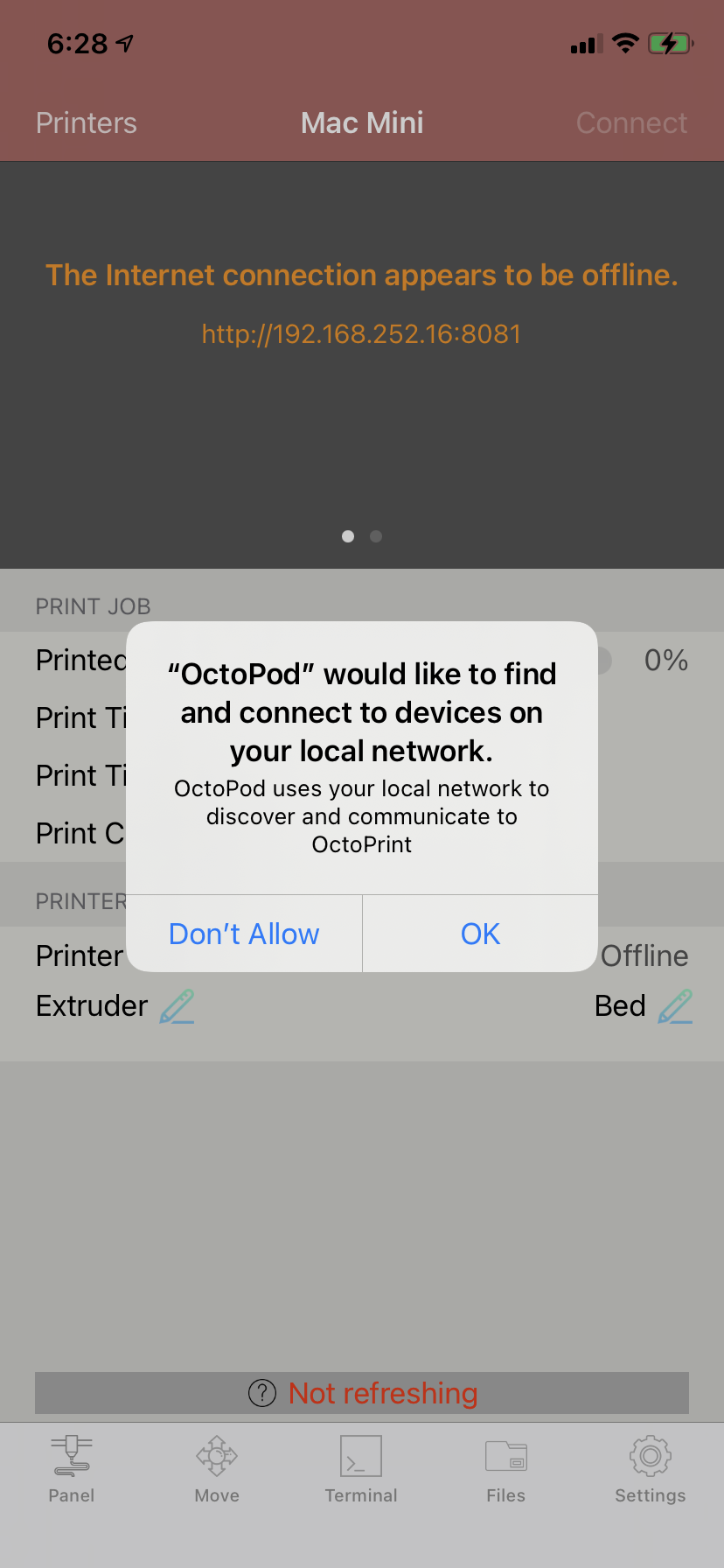 iOS 14 local network access permission · Issue #359 · gdombiak/OctoPod · GitHub