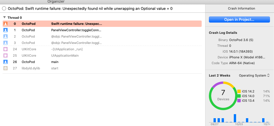 Fix app crash when pressing connect/disconnect button · Issue #386 · gdombiak/OctoPod · GitHub