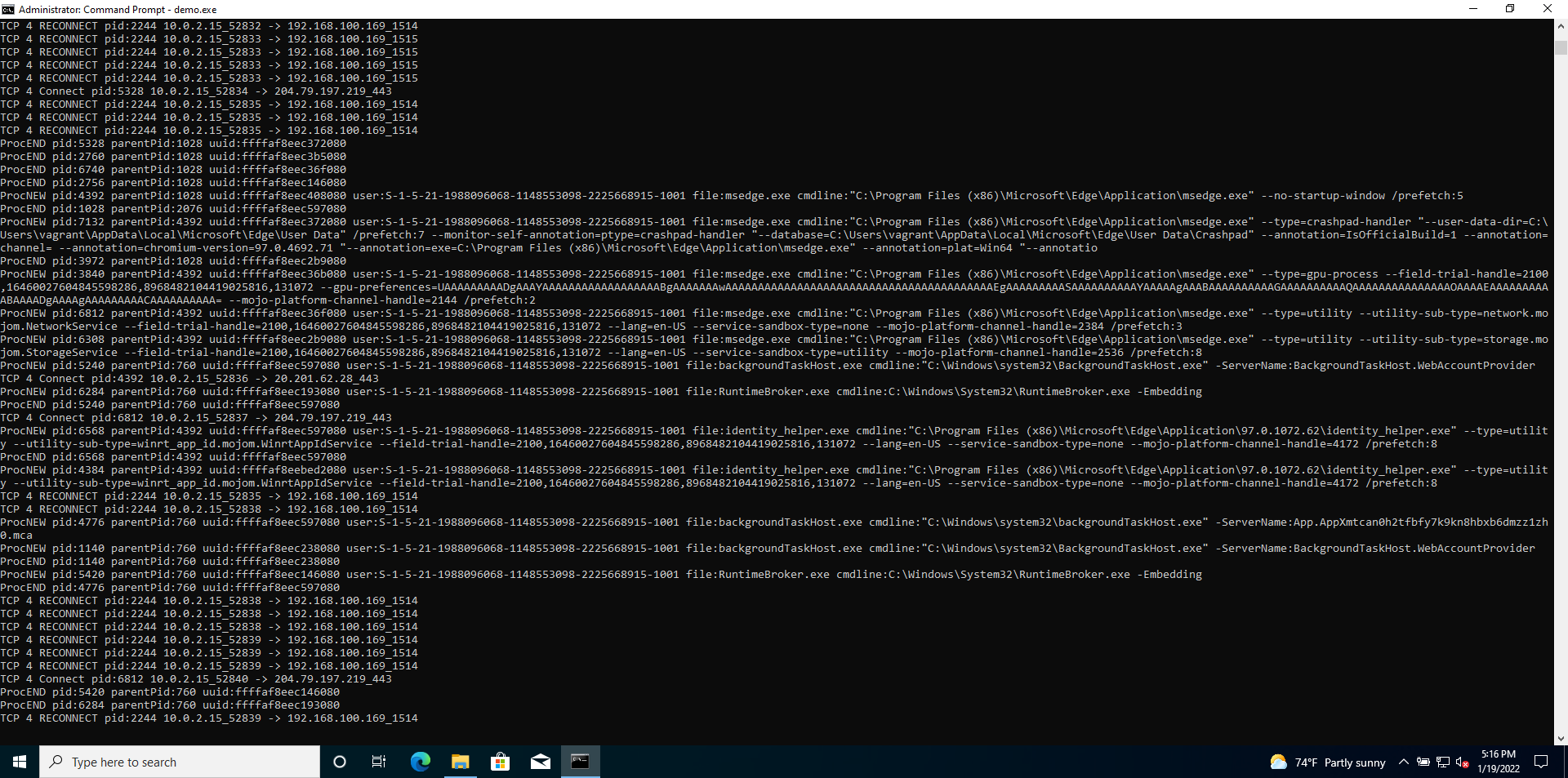 SPIKE - Event Tracing for Windows (ETW) information gathering using ...